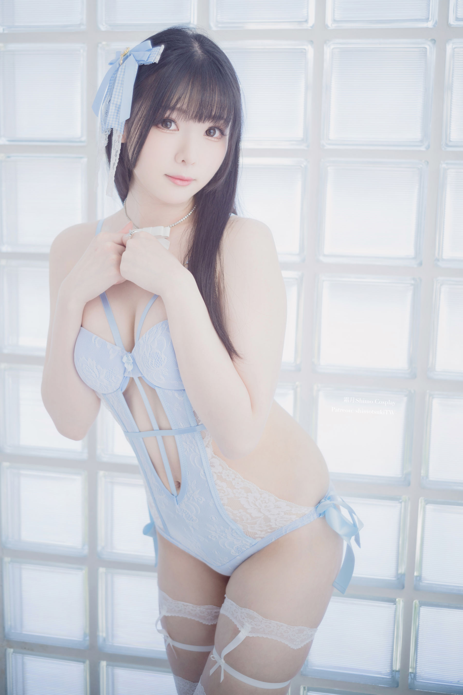 微博妹纸霜月shimo - Blue Lingerie/(23P)--美图316