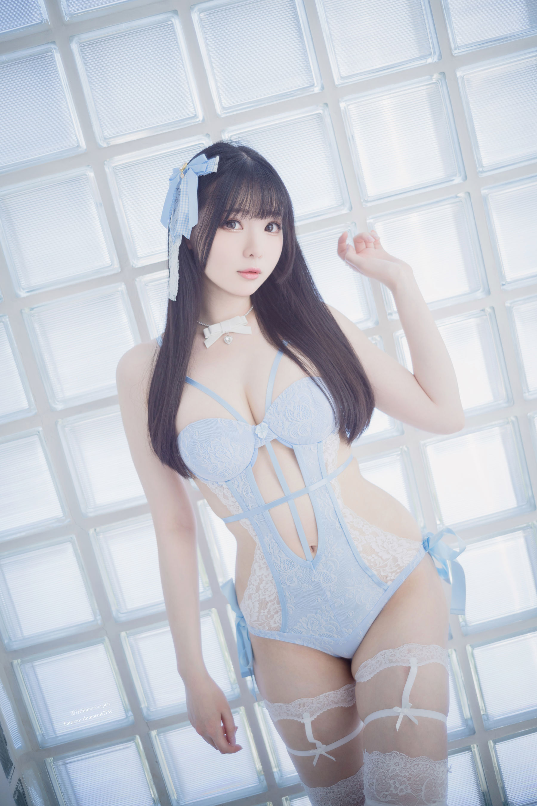 微博妹纸霜月shimo - Blue Lingerie/(23P)--美图316