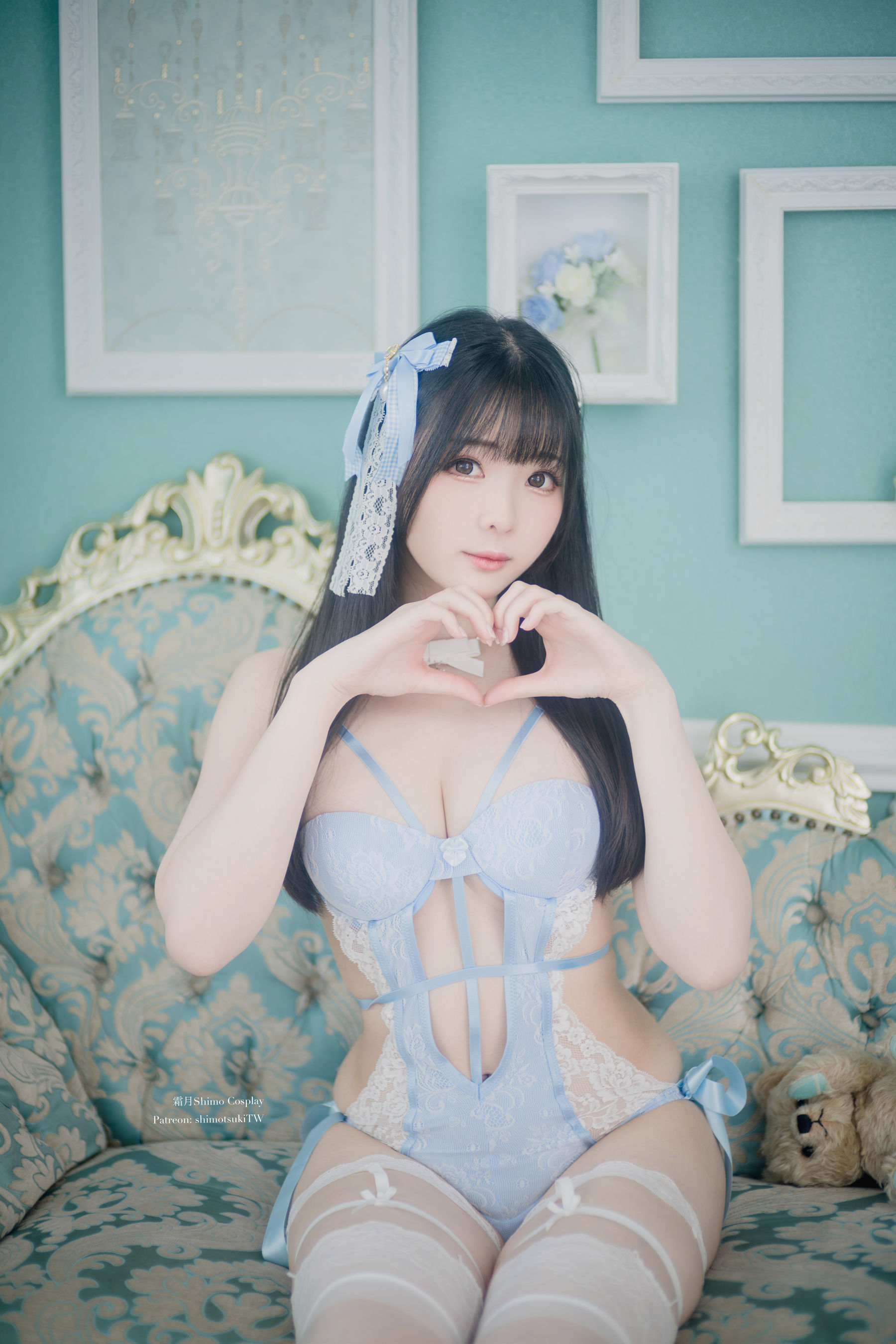 微博妹纸霜月shimo - Blue Lingerie/(23P)--美图316