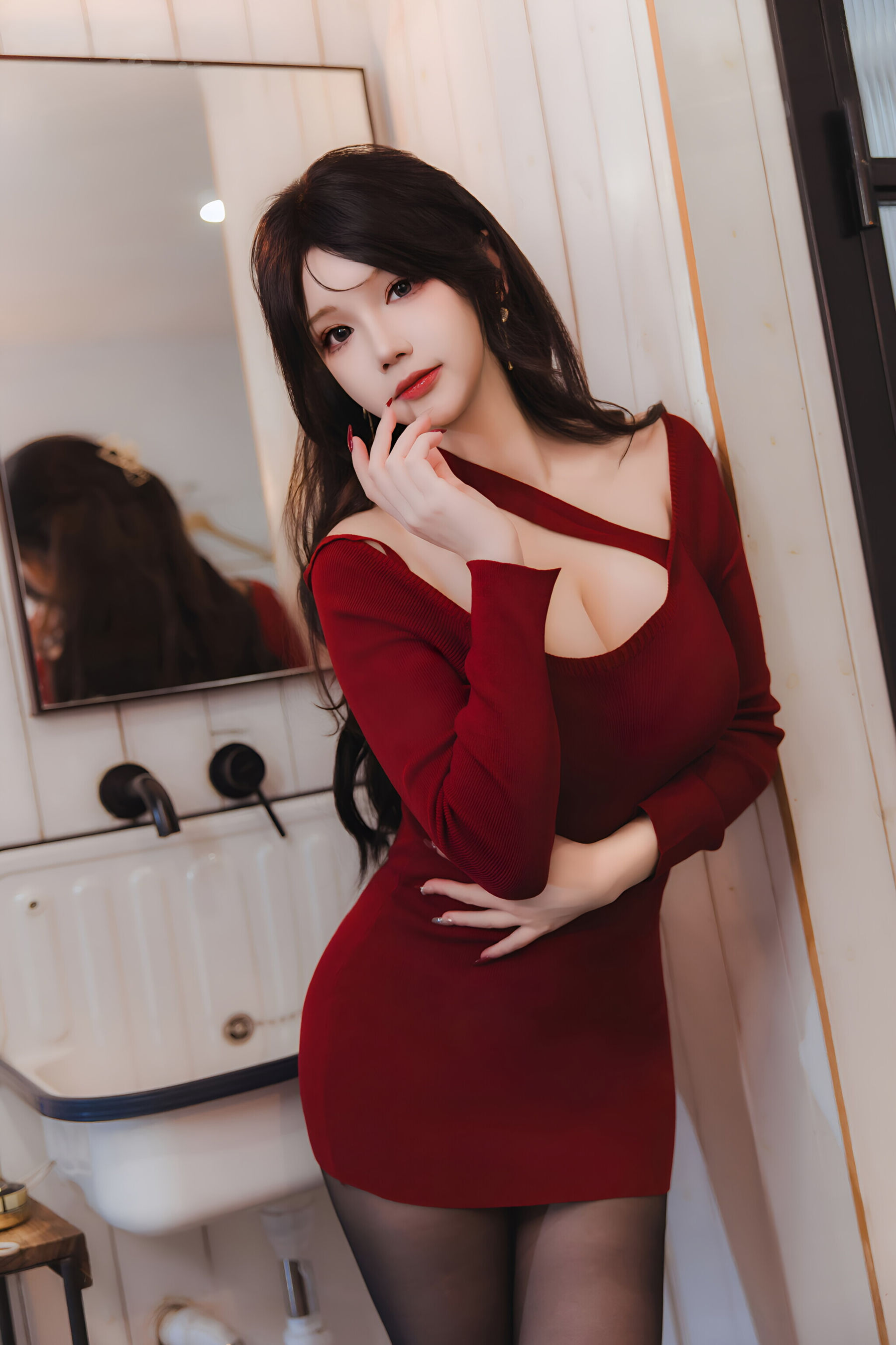 动漫博主雪晴Astra - 红裙黑丝小娇妻/(65P)--美图316